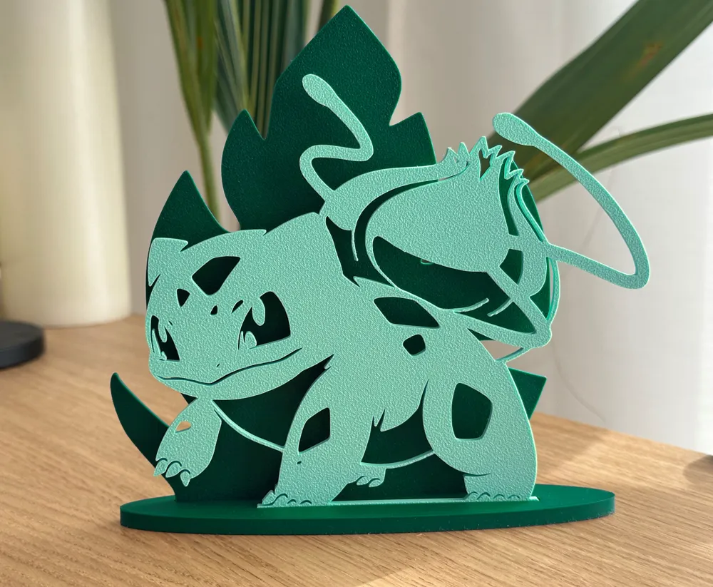 Bulbasaur Pokemon Detailed 2D Silhouette Wall Art by BluB - MakerWorld