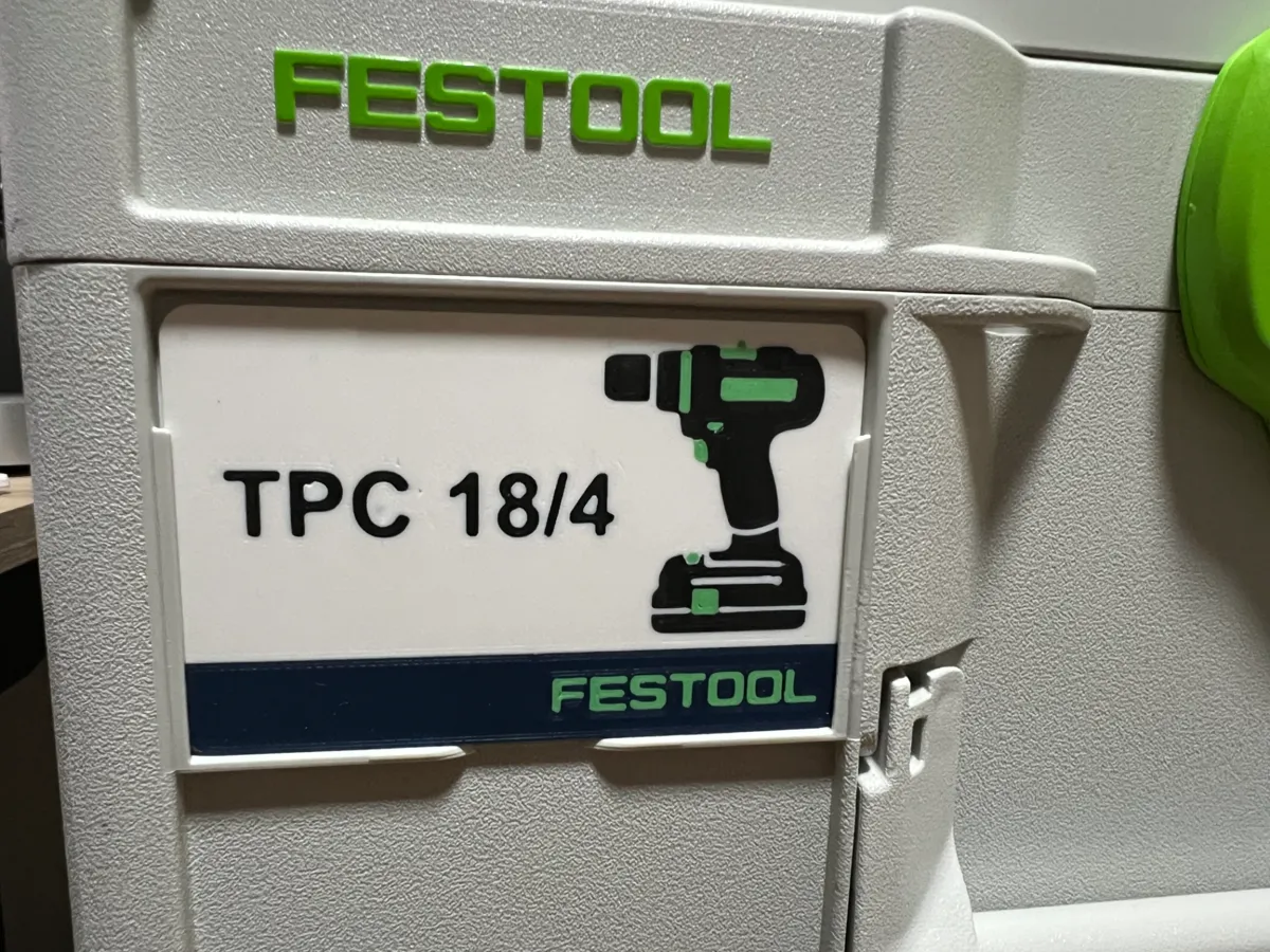 Festool Systainer Label – TPC 18/4 - Free 3D Print Model - MakerWorld