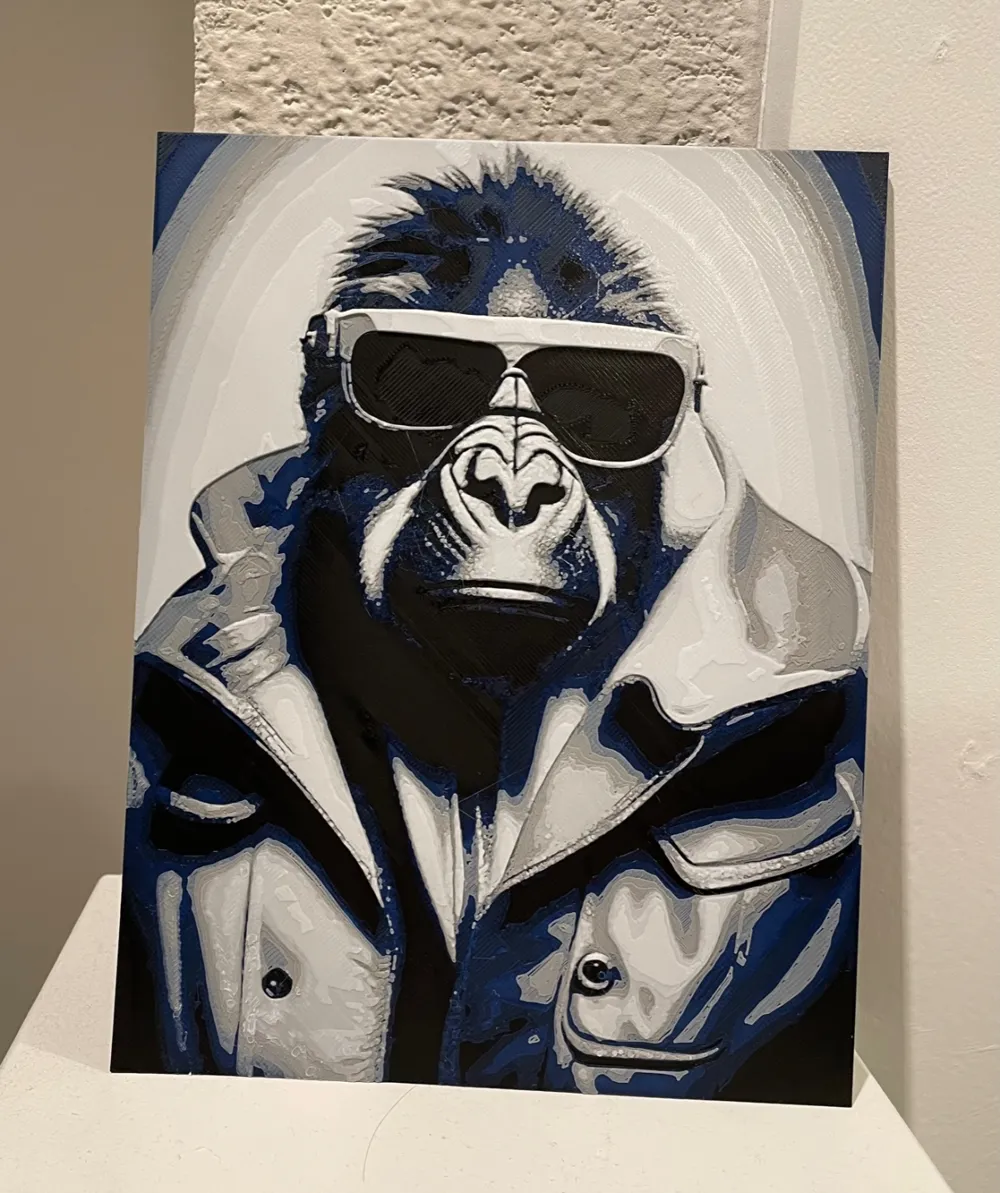 Cool Monkey (Hueforge) by WelcomeBack - MakerWorld