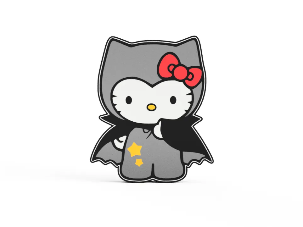 Hello Kitty Vampire Halloween Lightbox by Sitsero - MakerWorld
