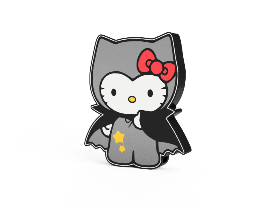 Hello Kitty Vampire Halloween Lightbox by Sitsero - MakerWorld