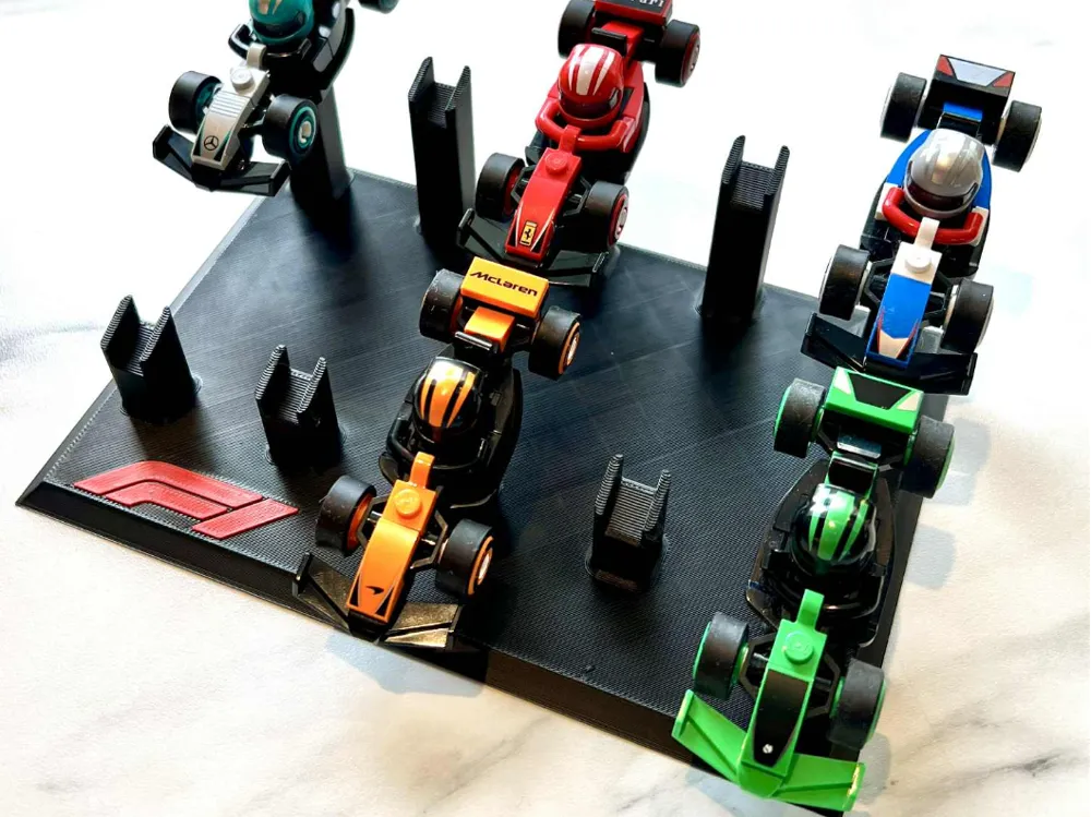 Mini F1 brick stand 10 cars by Tomas1988 MakerWorld: Download Free 3D ...
