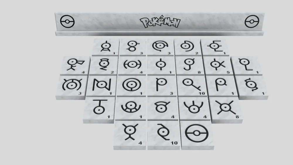 Pokemon Unown Scrabble Tiles - Free 3D Print Model - MakerWorld
