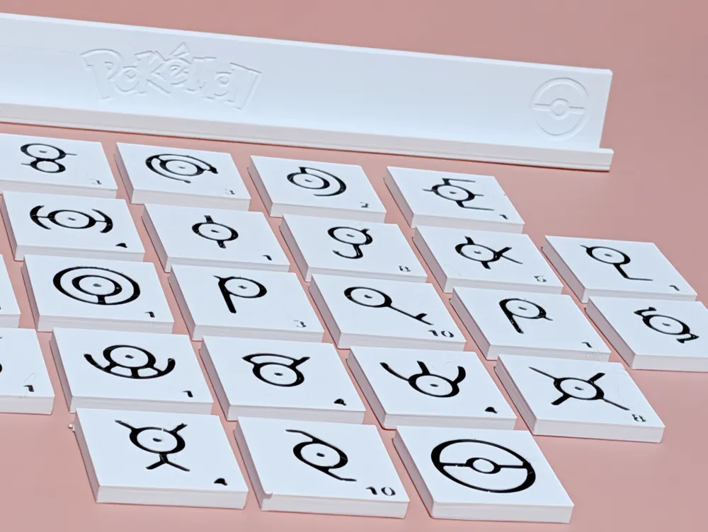Pokemon Unown Scrabble Tiles - Free 3D Print Model - MakerWorld
