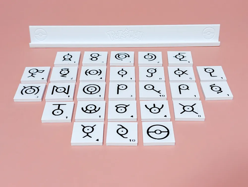 Pokemon Unown Scrabble Tiles - Free 3D Print Model - MakerWorld