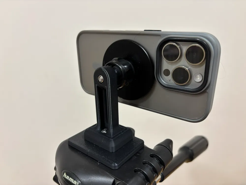MagSafe tripod mount with Hama Star 63 adapter by Sziszi - MakerWorld