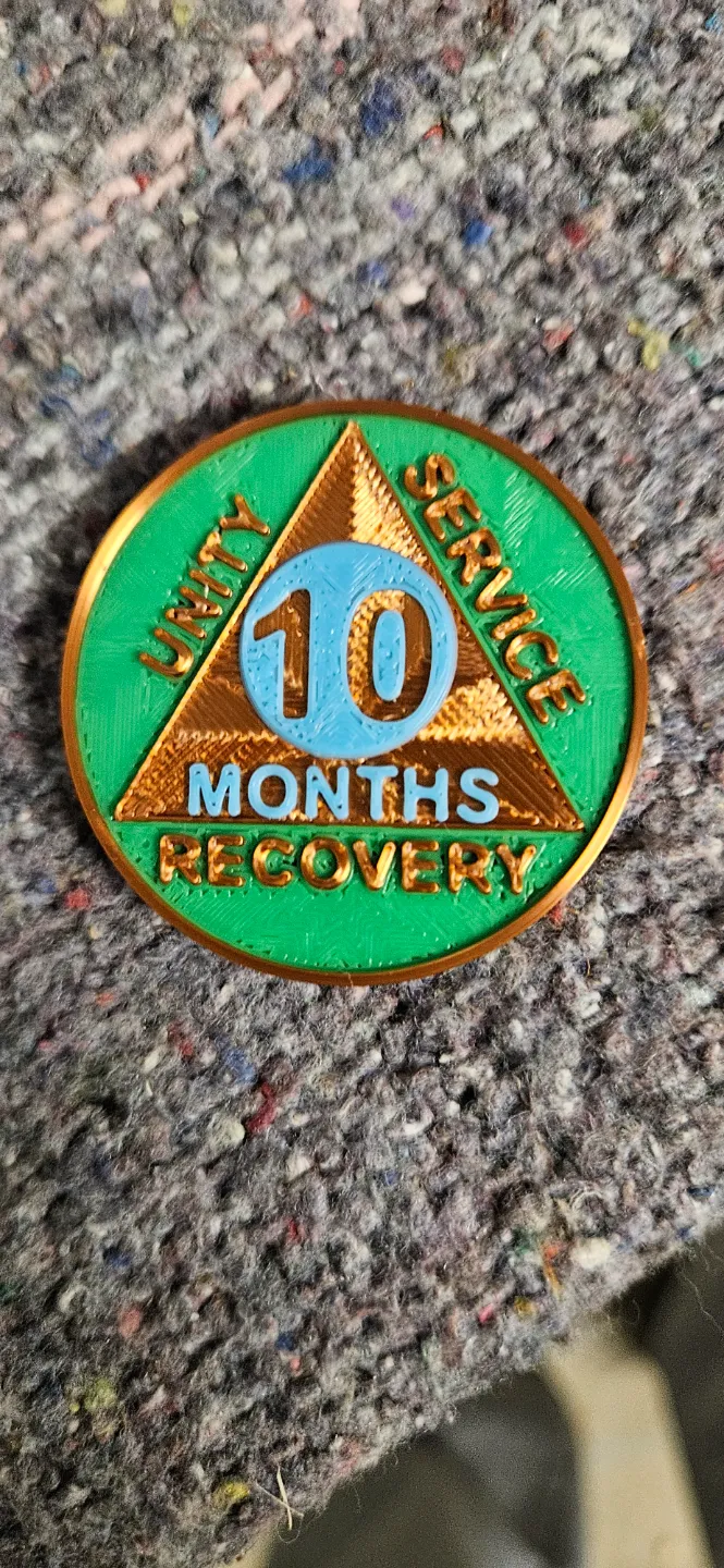 10 Months Sobriety Chip by op4dave - MakerWorld