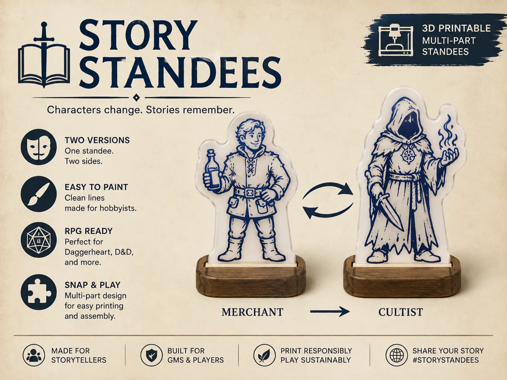 Story Standees: Merchant's Secret (RPG Standee) - Free 3D Print Model ...