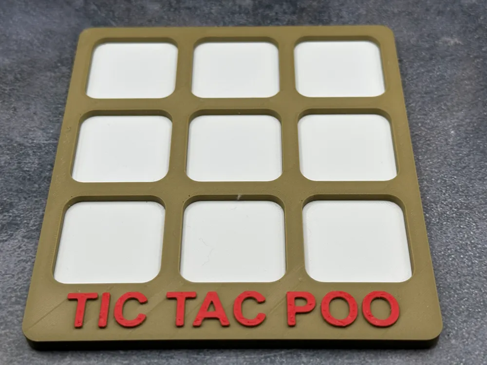 Tic Tac Poo - A funny take on Tic Tac Toe by xpisoverrated - MakerWorld