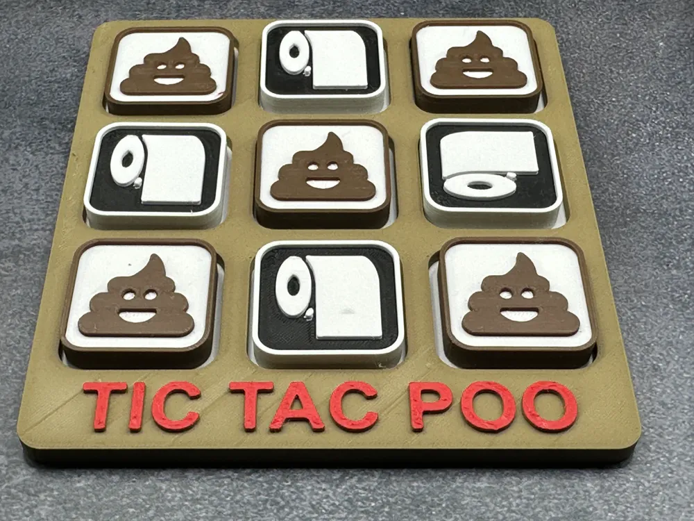 Tic Tac Poo - A funny take on Tic Tac Toe by xpisoverrated - MakerWorld
