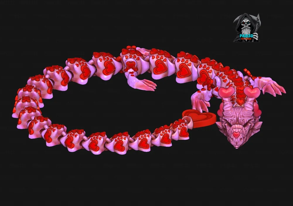Articulated Flexi Dragon Hearts by PAB3D - MakerWorld