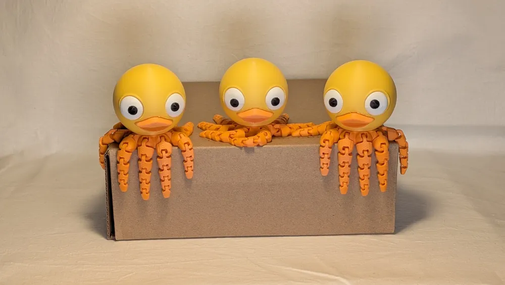 The Rubber Duck Octopus Articulated multiparts - Free 3D Print Model ...