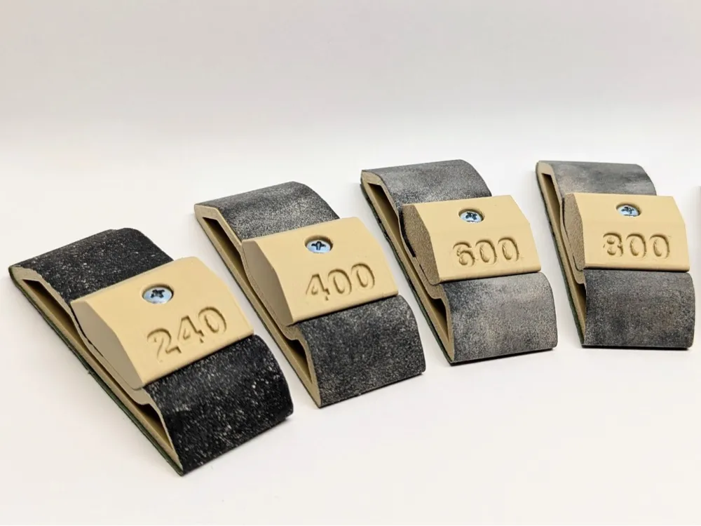 Mini Sanding Block - 5 grits (160mm x 25mm paper) - Free 3D Print Model ...