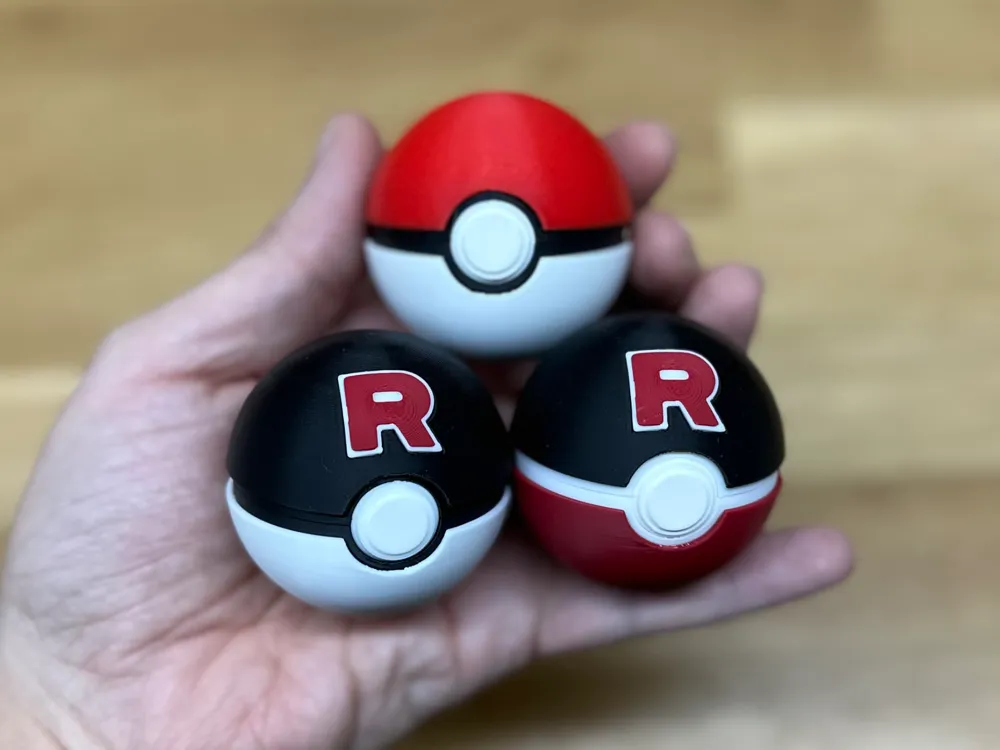 Mini Team Rocket Pokeball - Pokemon - Functional - Free 3D Print Model ...