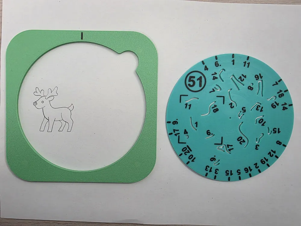 Twist Art 51 Reindeer - Rotary Drawing Stencil - Free 3D Print Model ...