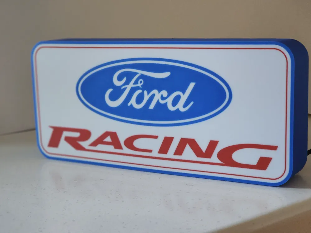 Ford Racing Lightbox Sign by PhalanxMakerWorld: Download Free 3D Models