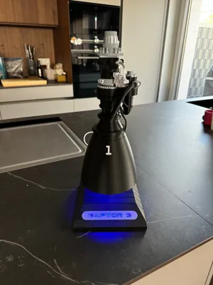 SpaceX Raptor 3 Stand with Optional LEDs by CrazyJ MakerWorld: Download ...