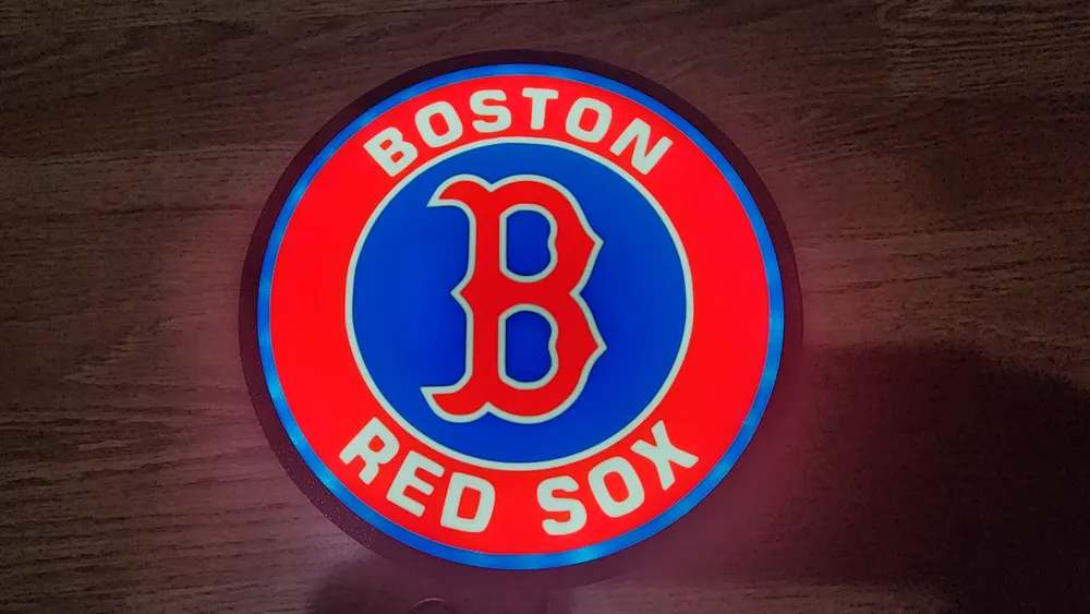 Boston Red Sox - LED Light Box (Round) by MayHem MakerWorld: Download ...