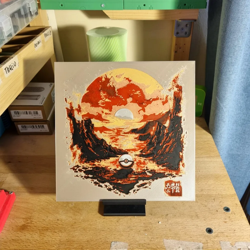 Pokeball at sunset in Chinese style ( Hueforge - Pokemon ) by Big Simi ...