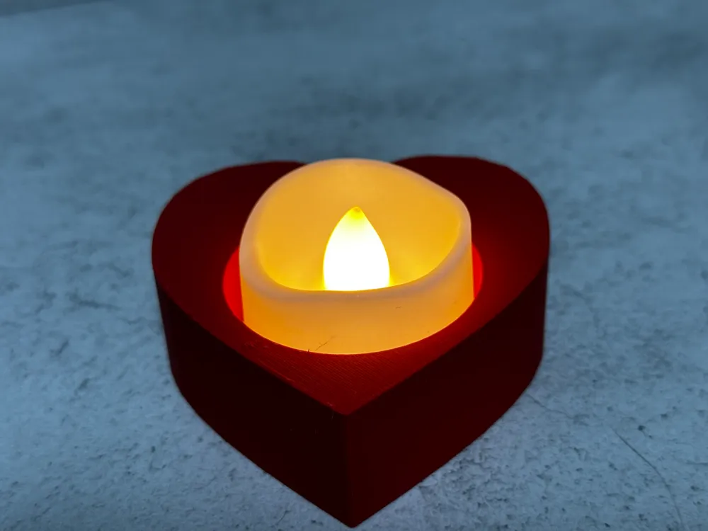 Heart Shaped Tea Light Holder by xpisoverrated - MakerWorld