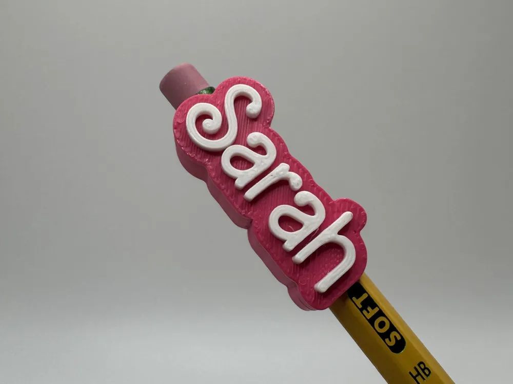 Cute Doll Font Pencil Topper - Free 3D Print Model - MakerWorld