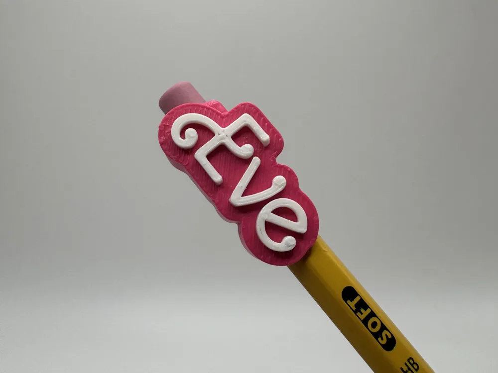 Cute Doll Font Pencil Topper - Free 3D Print Model - MakerWorld