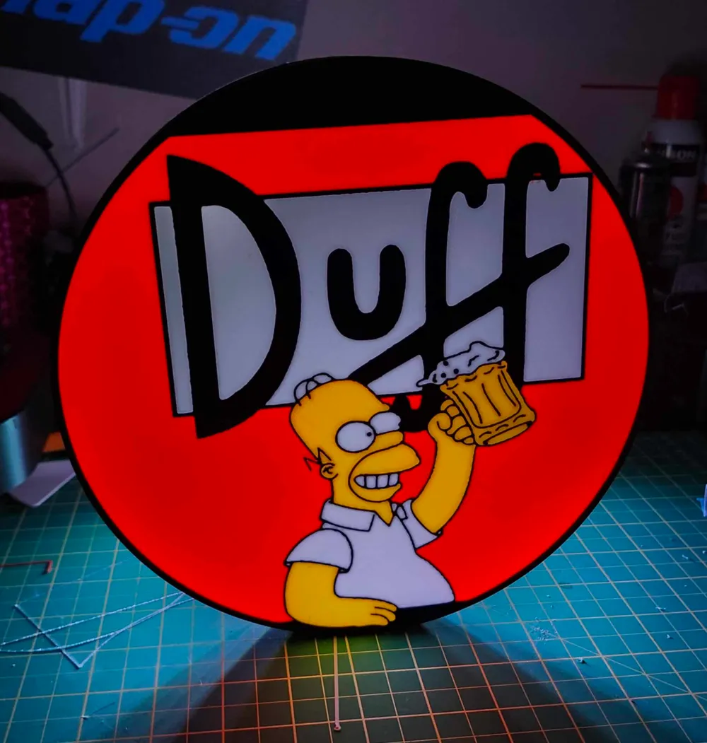 Homer Duff Beer Cheers Light Box / Wall art by Tri-3D - MakerWorld