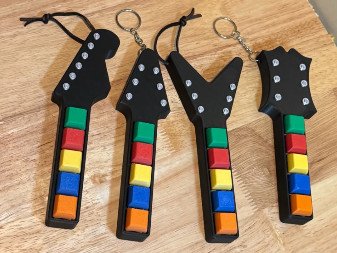 Guitar Hero Clicker Keychains - Free 3D Print Model - MakerWorld