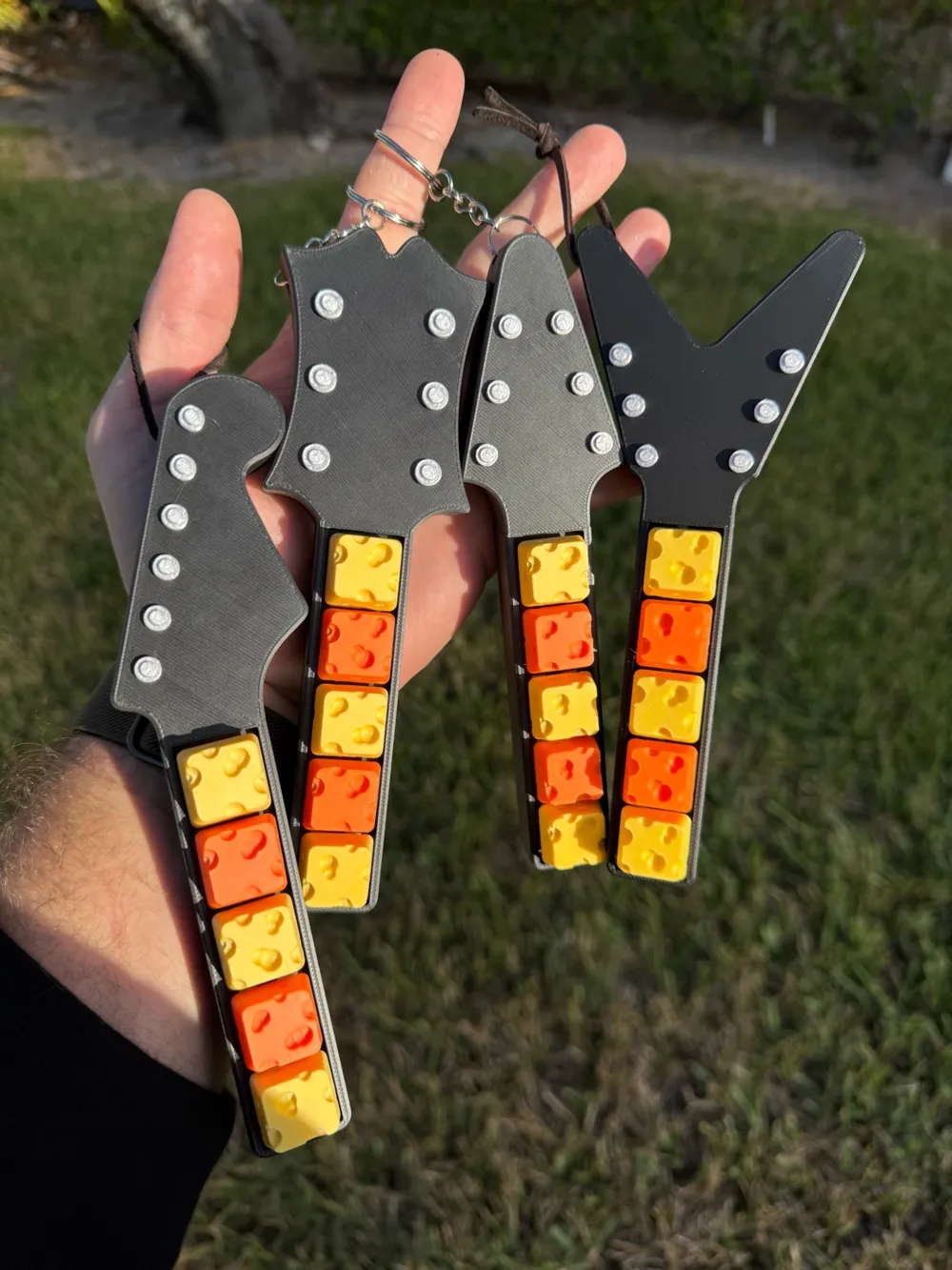 Guitar Hero Clicker Keychains - Free 3D Print Model - MakerWorld