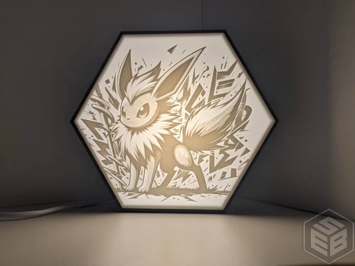 Pokemon Jolteon Hex lamp Litho - Free 3D Print Model - MakerWorld