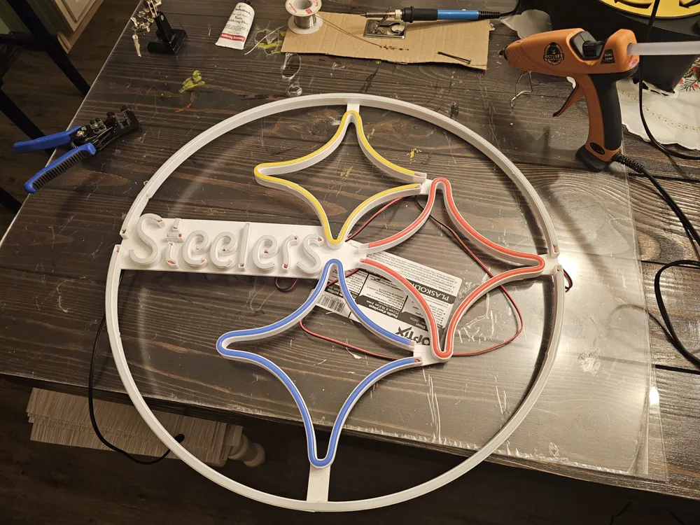 Steelers Logo Neon LED by nestechs MakerWorld: Download Free 3D Models
