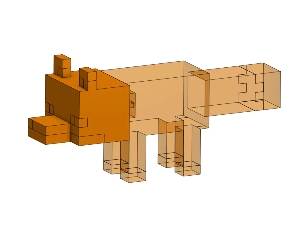 Cute Minecraft Fox (Moving Head) by Travlie - MakerWorld