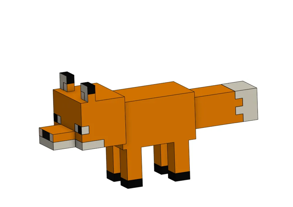 Cute Minecraft Fox (Moving Head) by Travlie MakerWorld: Download Free ...