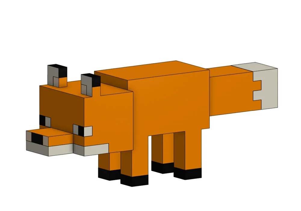 Cute Minecraft Fox (Moving Head) by Travlie - MakerWorld