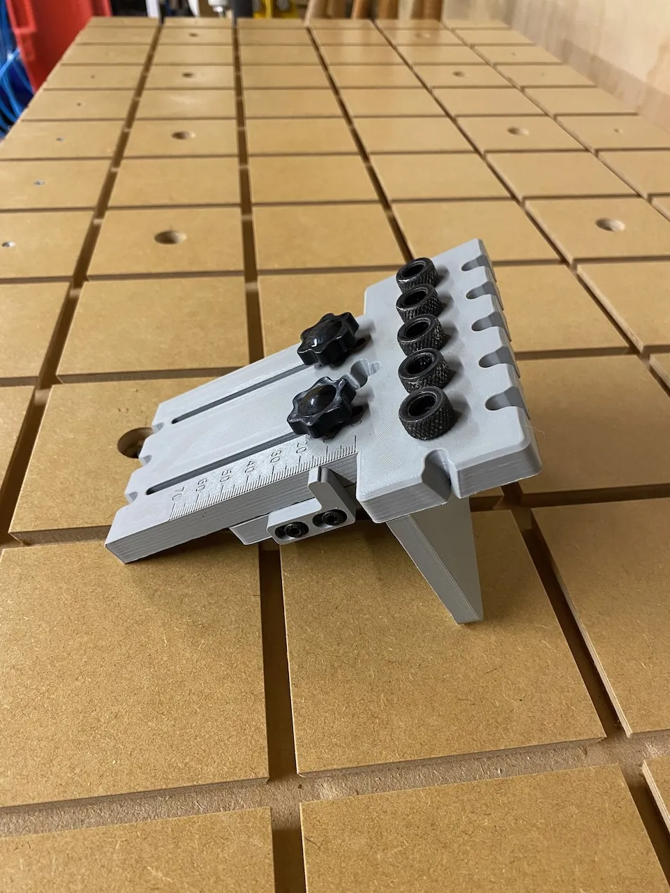 Dowelling Jig w/ Adjustable Fence - Free 3D Print Model - MakerWorld