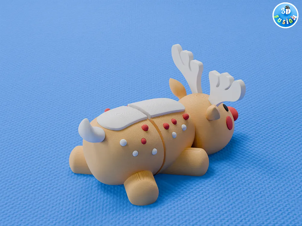 Cute Flexi Gingerbread Reindeer - Christmas Fidget by 3D Fusion ...