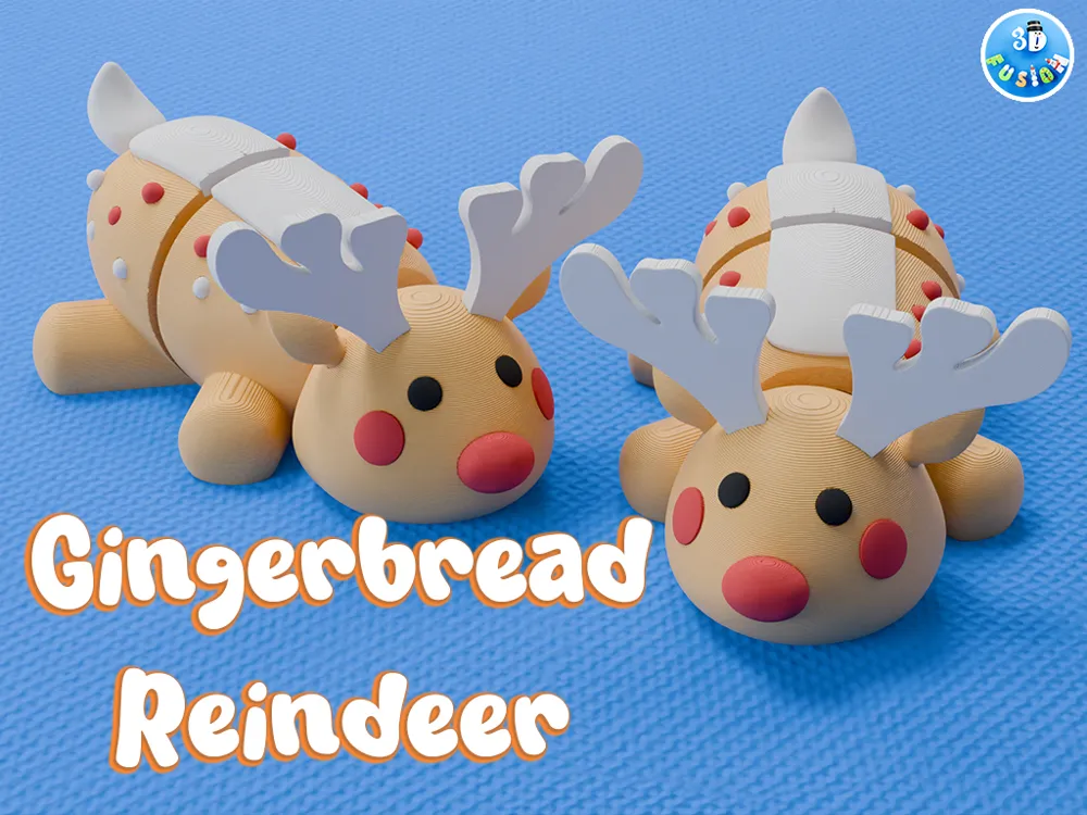Cute Flexi Gingerbread Reindeer - Christmas Fidget by 3D Fusion ...