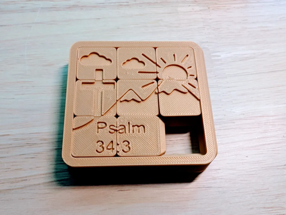 Magnify God VBS - Sliding Puzzle - Psalm 34:3 - Free 3D Print Model ...