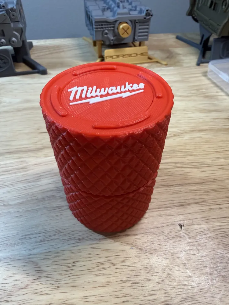 Milwaukee themed threaded stackable container - Free 3D Print Model ...