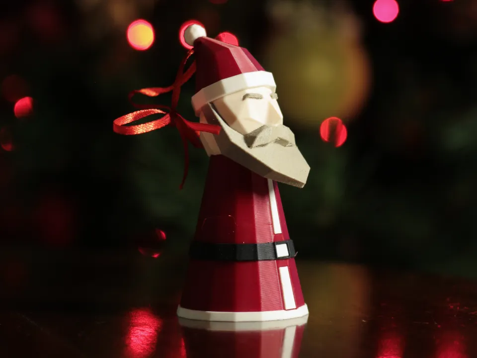Low Poly Santa - Christmas Ornament Supportless - Free 3D Print Model ...