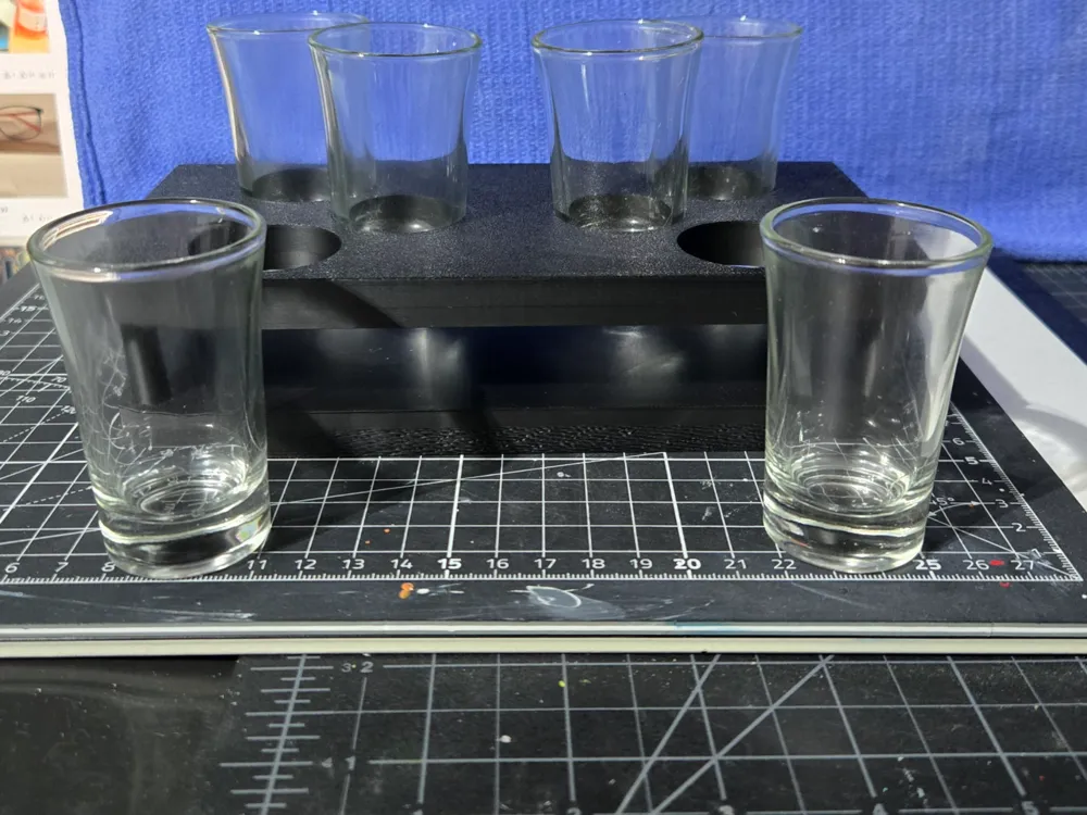 6ct Shot Glass Flight Holder by JG_Dioscuri_Customs - MakerWorld