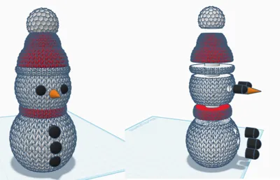 Buildable Knitted Snowman Remixed by Chess&Jesus - MakerWorld