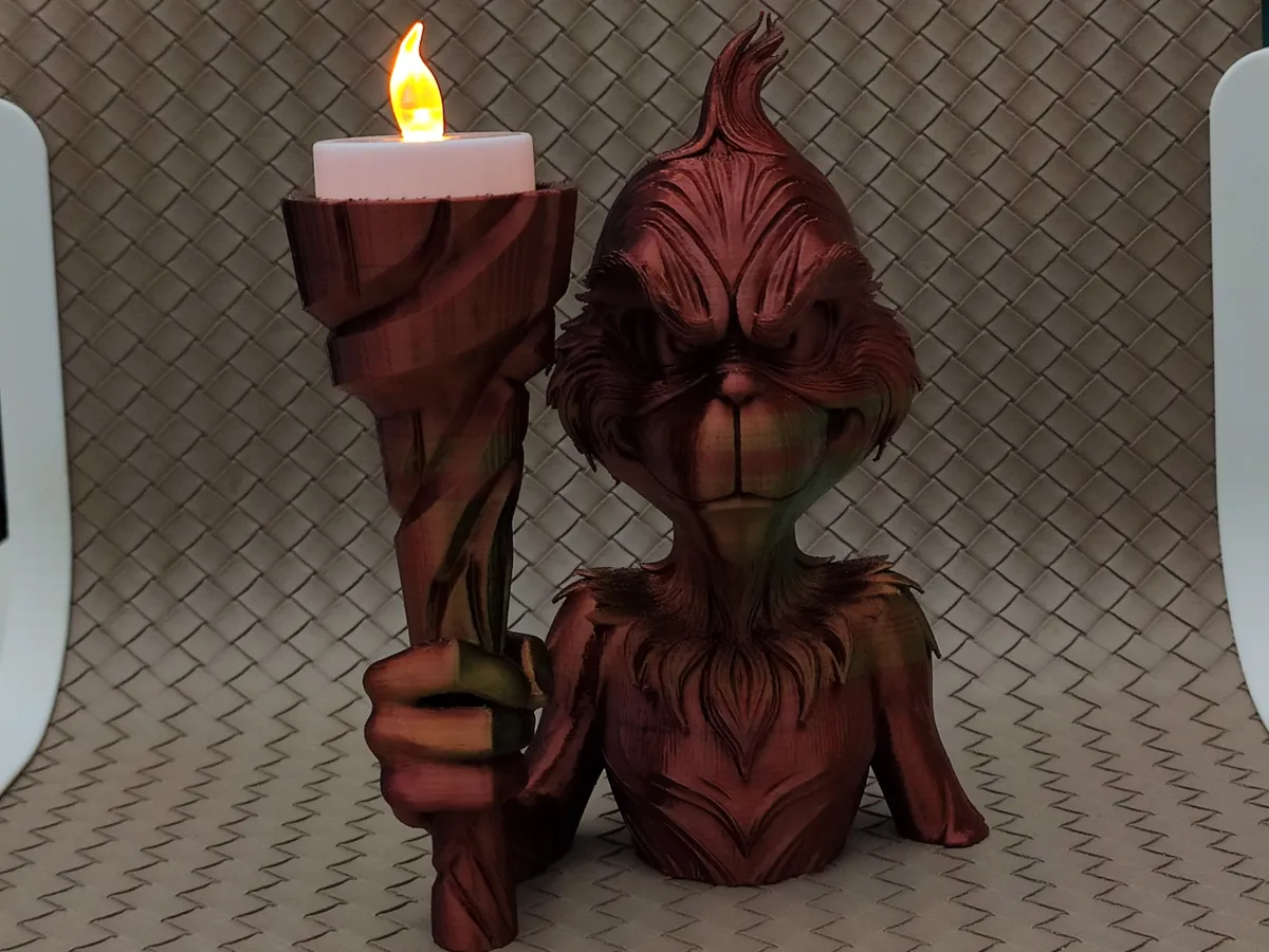 Grinch - Torch - LED Tea light Holder - Free 3D Print Model - MakerWorld