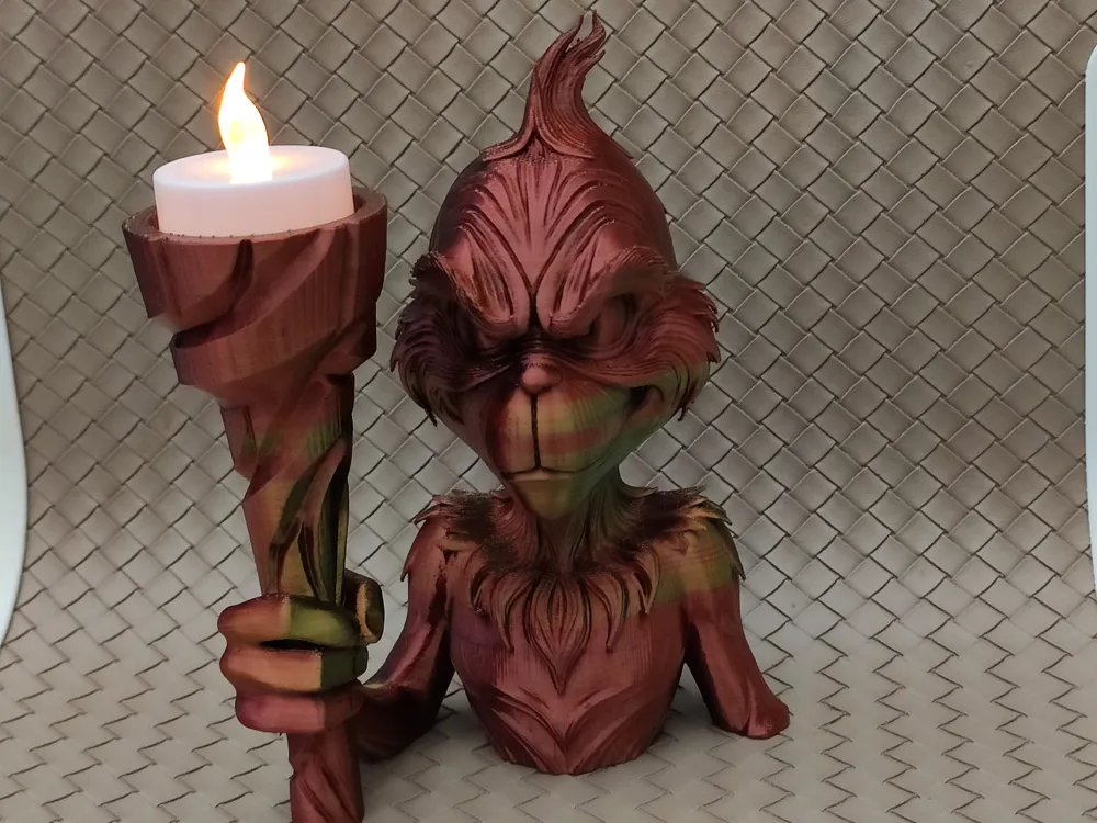 Grinch - Torch - LED Tea light Holder - Free 3D Print Model - MakerWorld