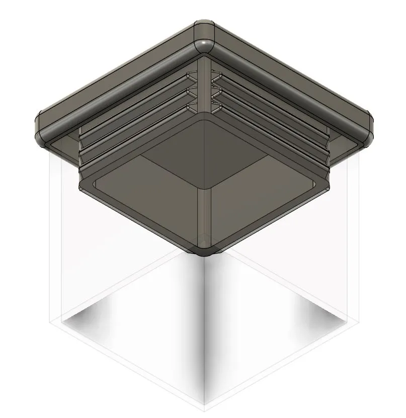 45mm Square Threaded End Cap