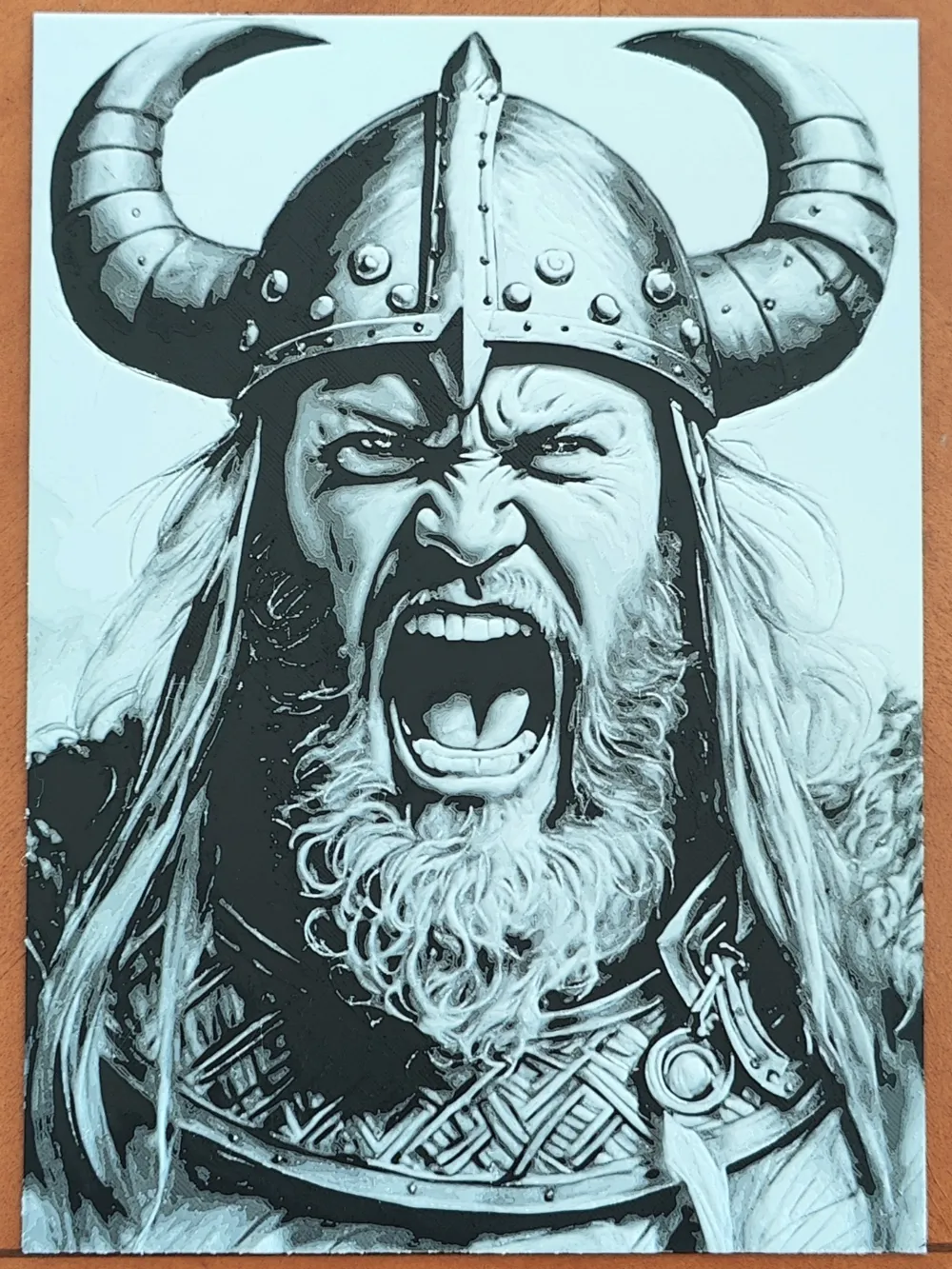 Viking Warrior Battle Cry Hueforge - 3 Colours by Sarge - MakerWorld