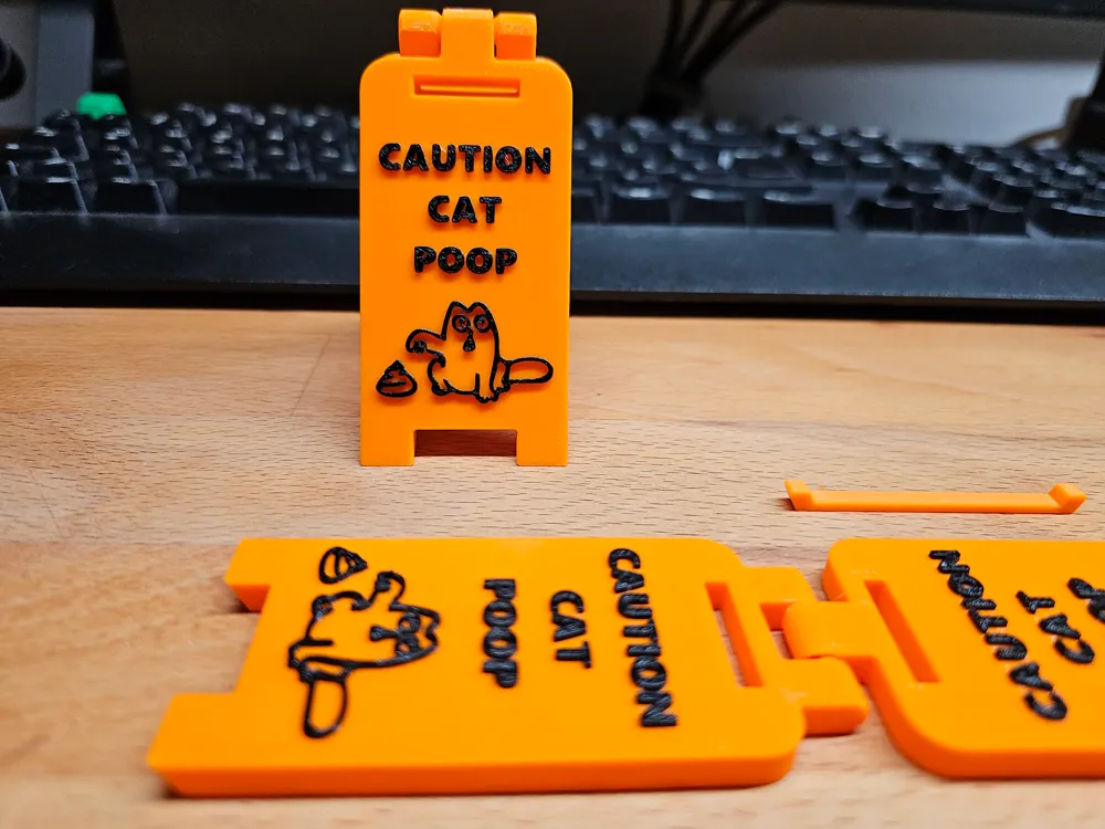 Caution Cat Poop Sign by chrismaddahl - MakerWorld