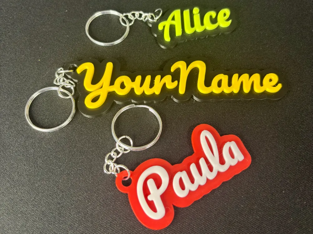 Custom Name user friendly–Parametric Text Keyring - Free 3D Print Model ...