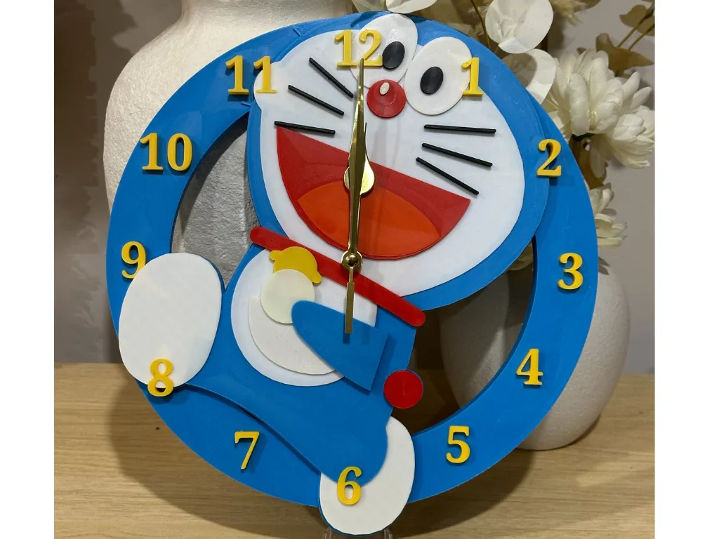 Doraemon 3d Printed Kids Wall Clock - Free 3D Print Model - MakerWorld