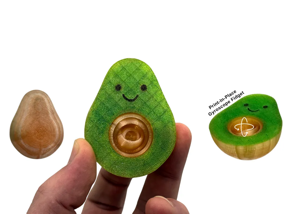 Avocado Gyroscopic Fidget Toy (GyrAvo) by Neil - MakerWorld